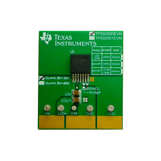 TPS92550EVM/NOPB Texas Instruments | Development Boards, Kits, Programmers | DigiKey